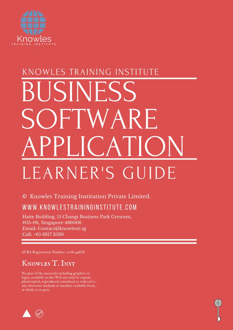 Business Software Applications Training Course In Singapore - Knowles ...